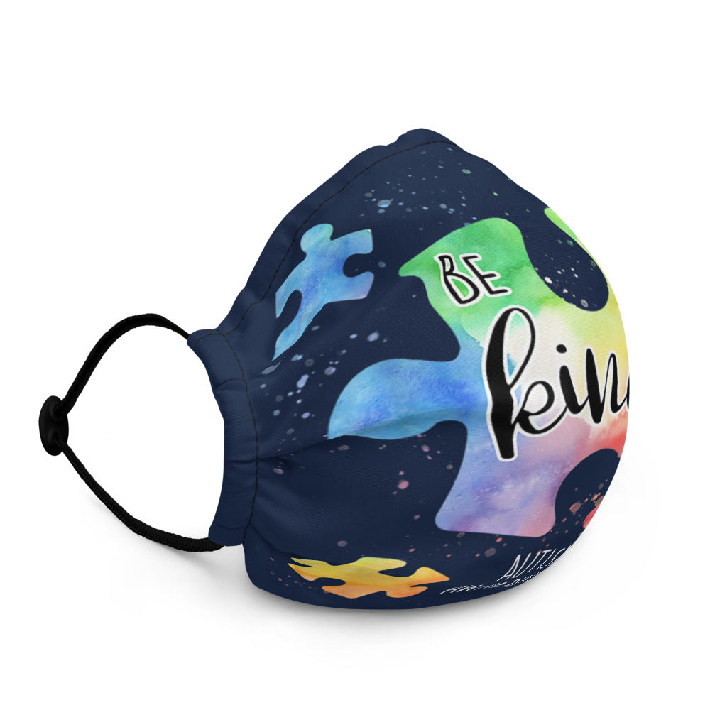 "Be Kind" Autism Awareness Puzzle Piece Face Mask- The Awareness Expo