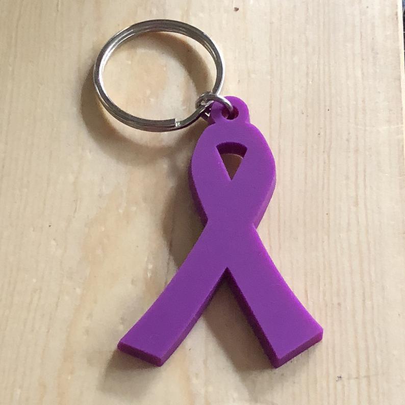 Purple Ribbon Fibromyalgia Keychains – The Awareness Expo